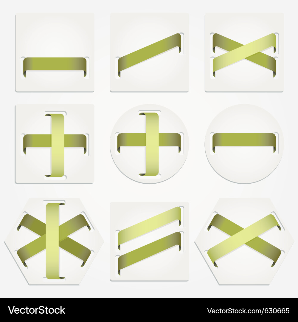 Ribbons stickers and banners set Royalty Free Vector Image