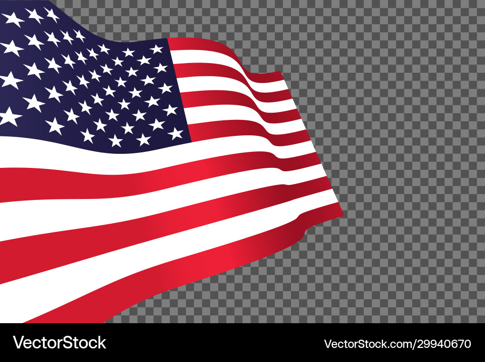 American flag waving in wind Royalty Free Vector Image