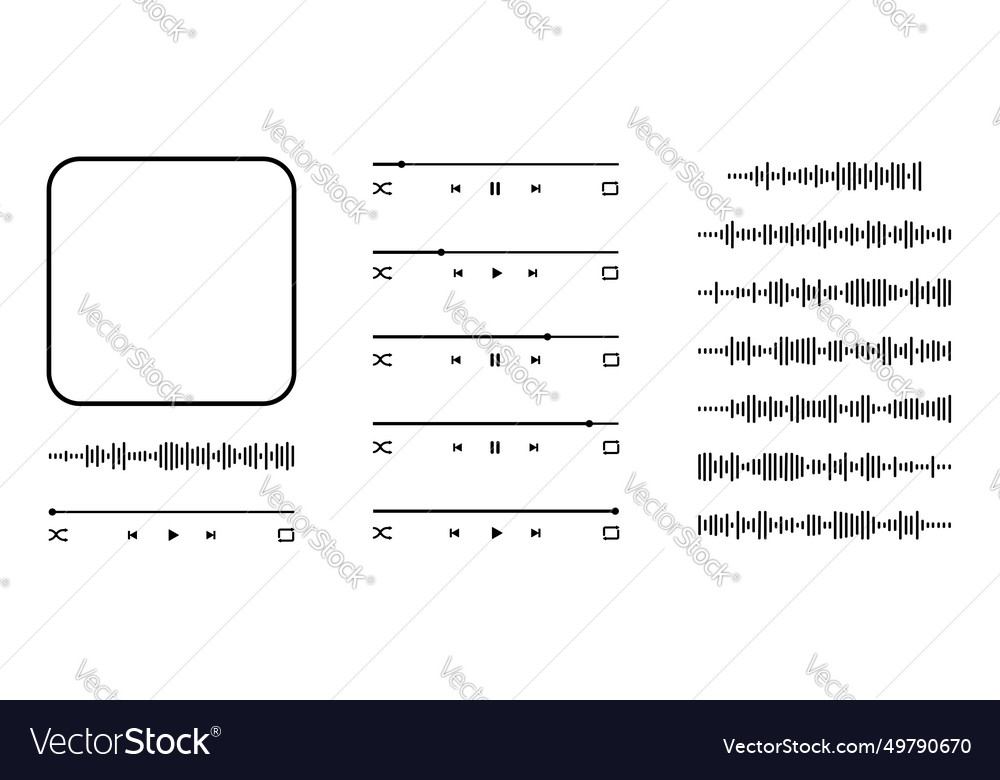 Audio mp3 player interface template Royalty Free Vector