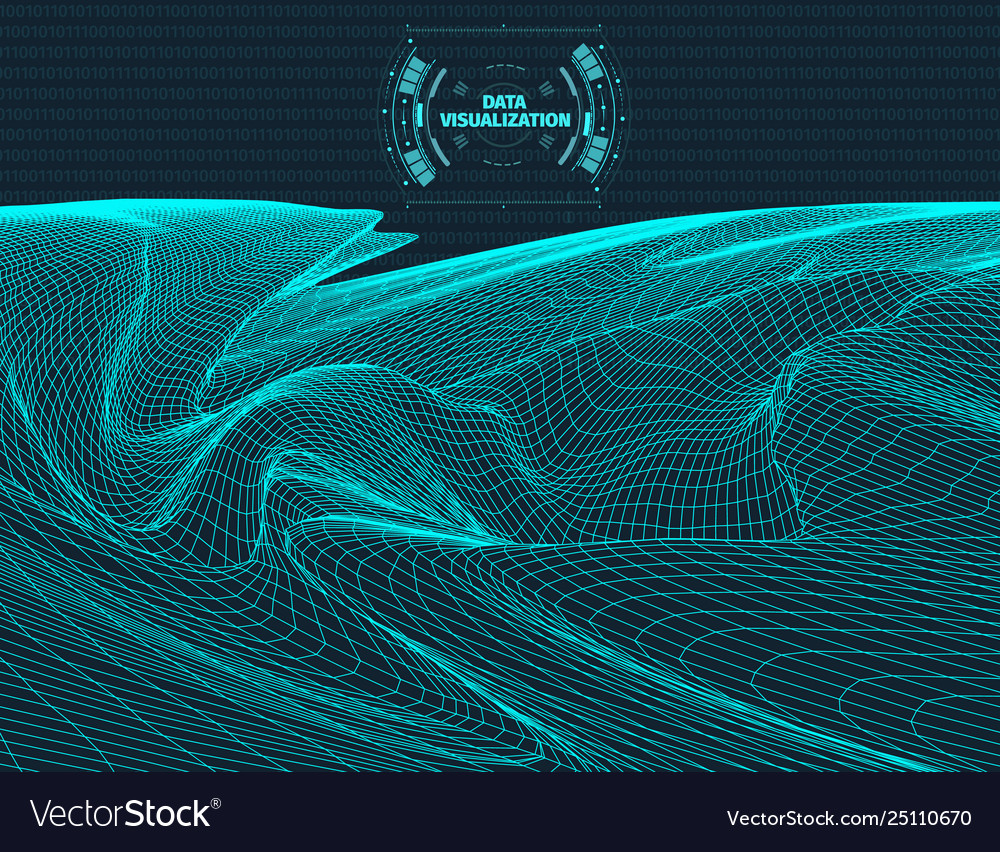 Big data visualization background 3d Royalty Free Vector