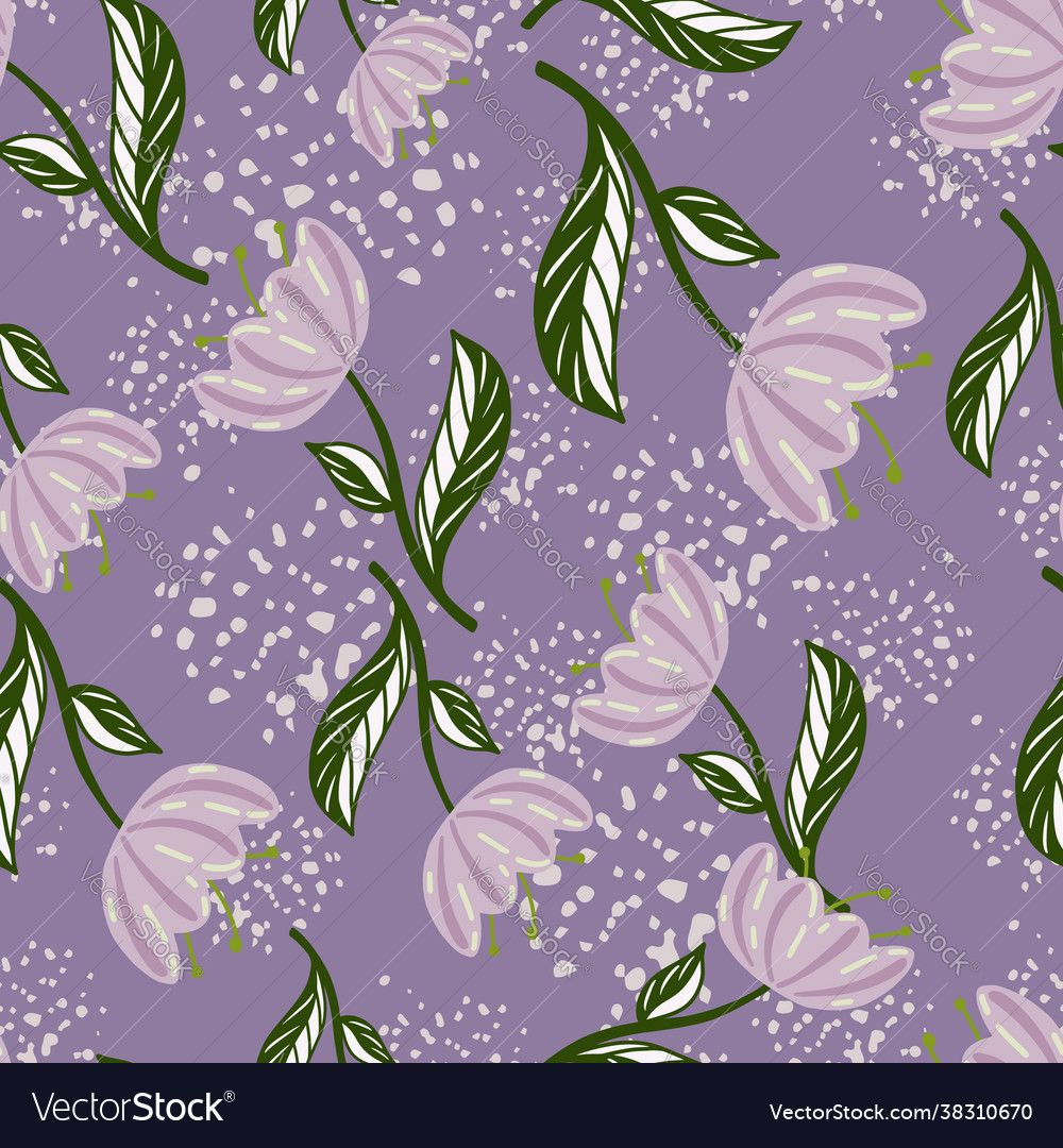 Botanic seamless pattern with simple random tulip Vector Image