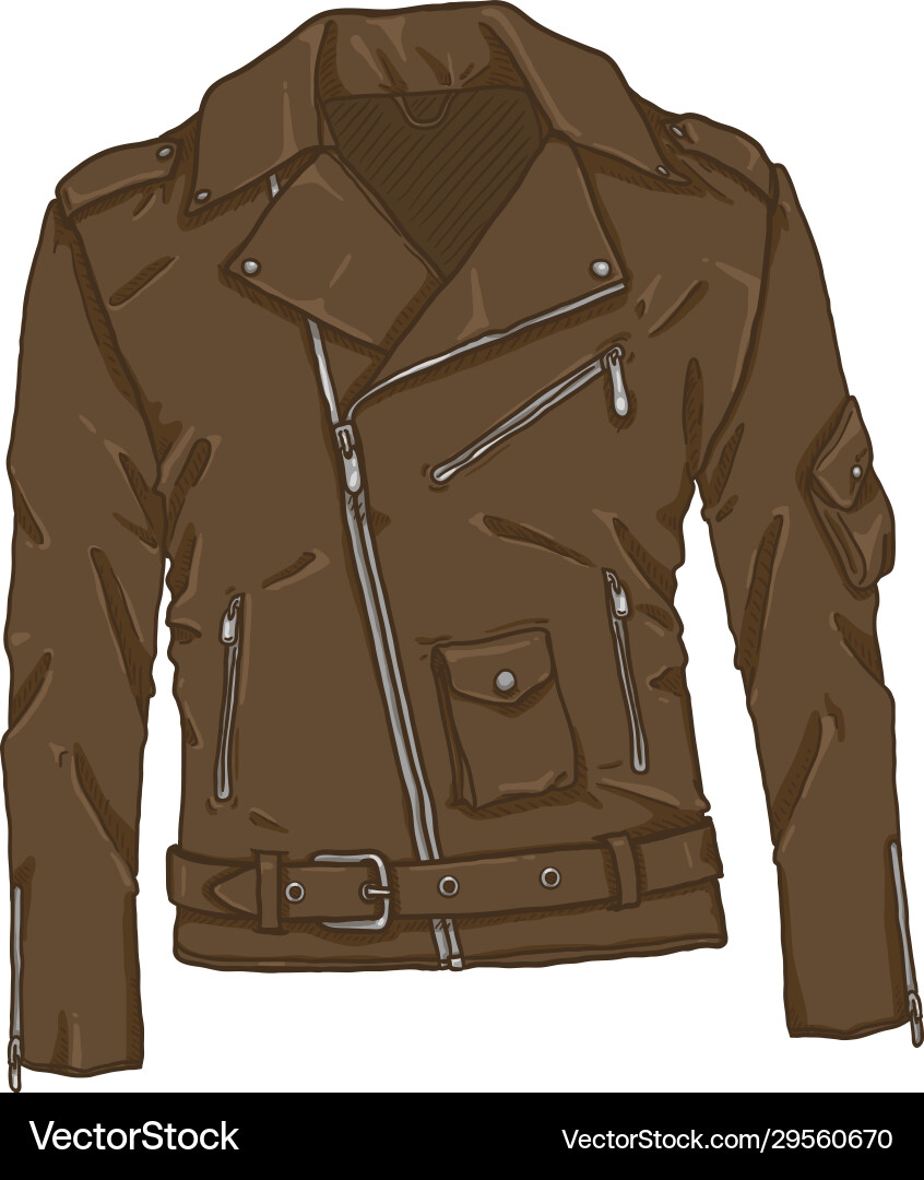 Cartoon motorcycle jacket biker style outfit Vector Image