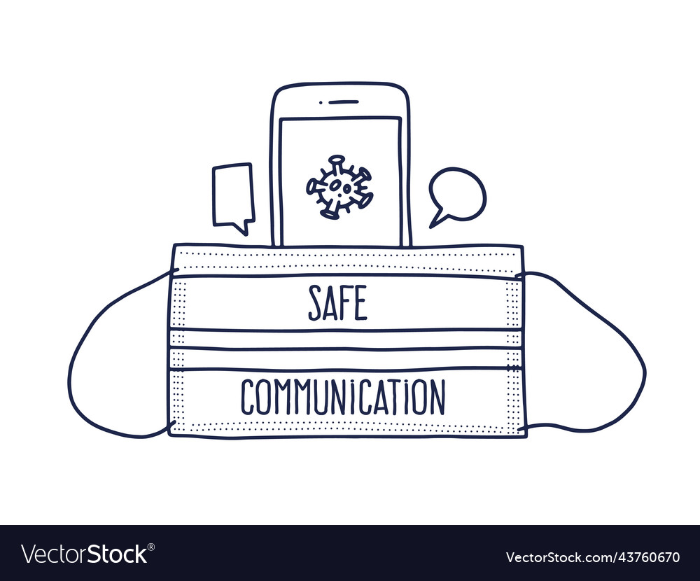 Coronavirus prevention in doodle style hand drawn Vector Image