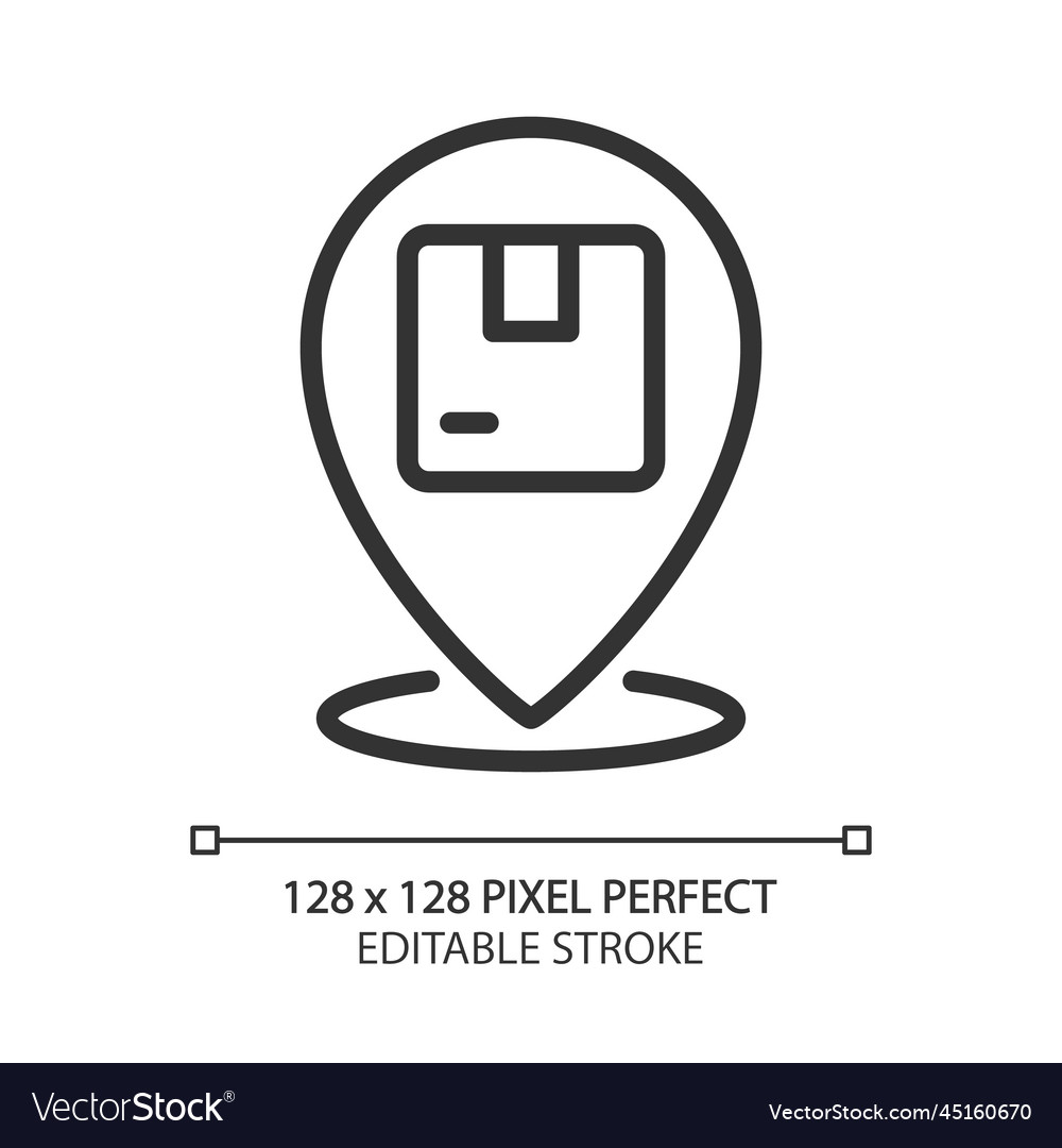 Deliver to location pixel perfect linear icon Vector Image Deliver to location pixel perfect linear icon Vector Image