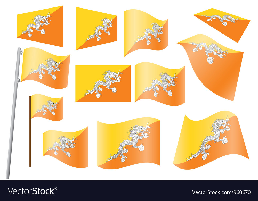 Flag of bhutan Royalty Free Vector Image - VectorStock