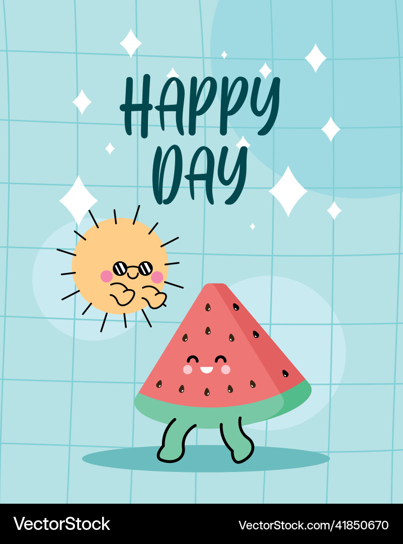 Happy day lettering poster Royalty Free Vector Image