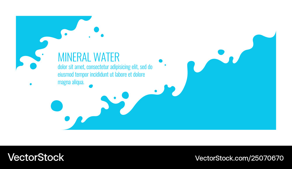 Modern poster mineral water with splashes Vector Image