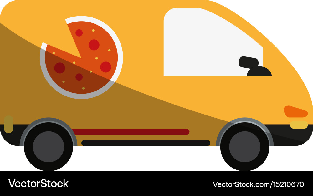 Pizza A Pizza Delivery By Car Clip Art