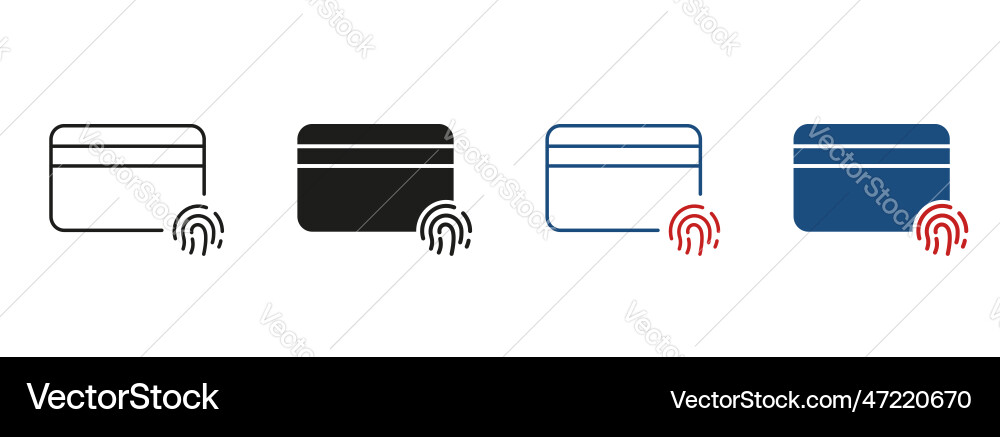 Plastic card with thumbprint financial identity Vector Image