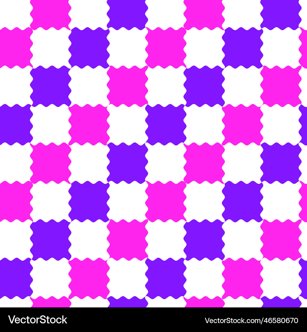 Seamless pattern of groovy wavy checkerboard Vector Image
