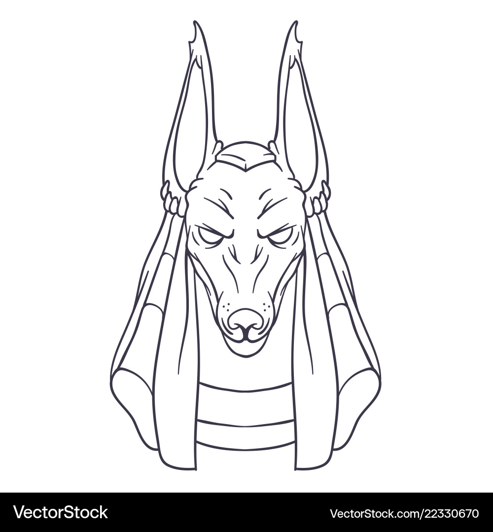 Silhouette anubis god death Royalty Free Vector Image