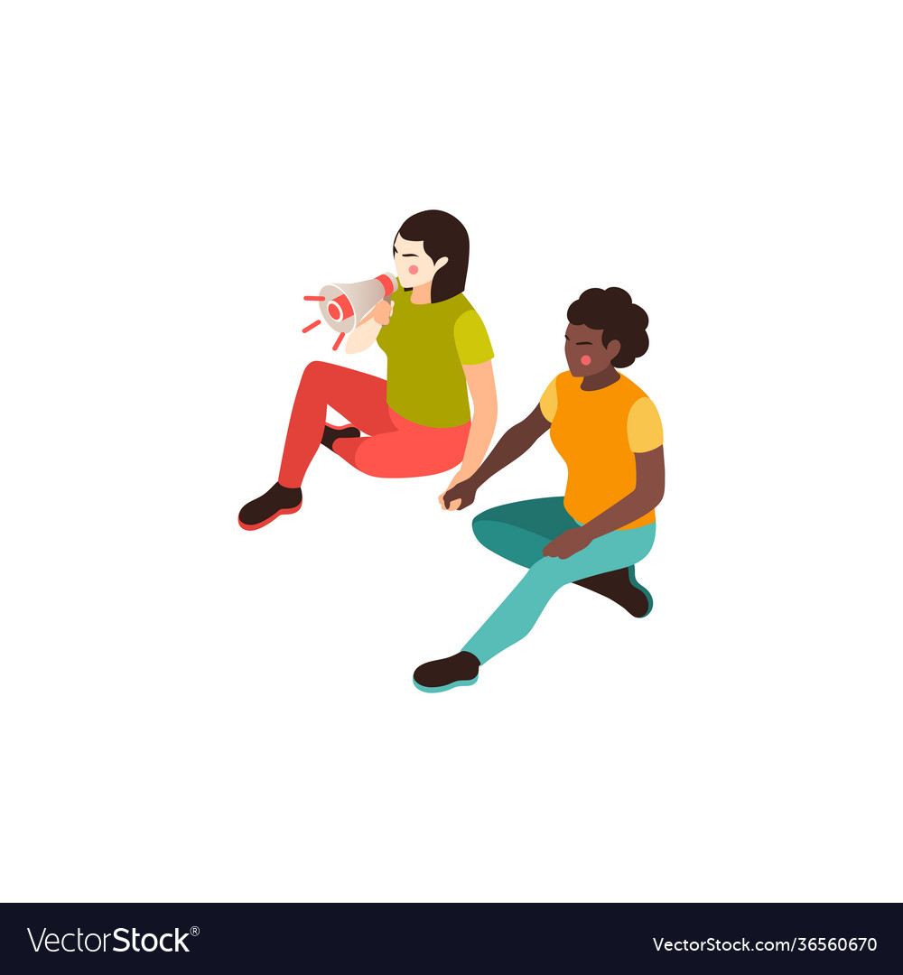 Sitting protest blm composition Royalty Free Vector Image