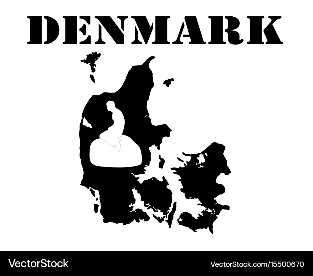 Symbol of denmark and map Royalty Free Vector Image