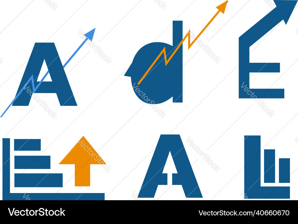 Trading logos icons on white Royalty Free Vector Image