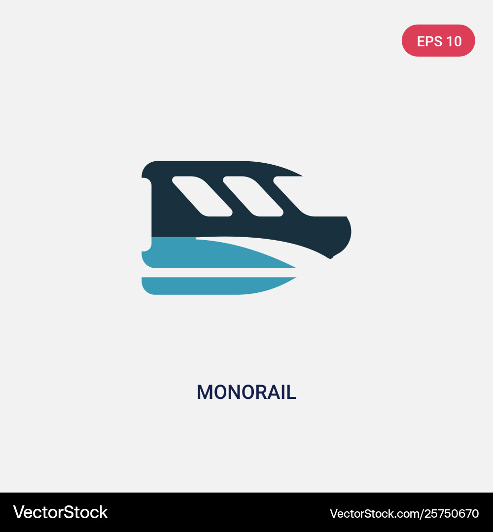 Two color monorail icon from transportation Vector Image