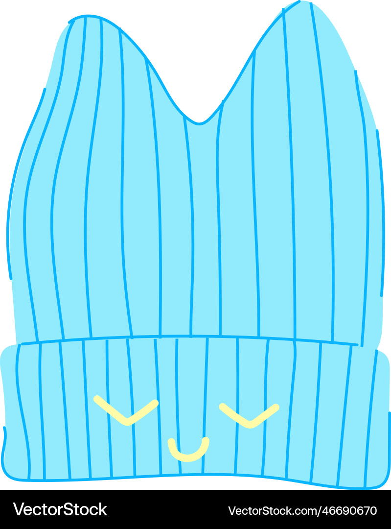 Wear beanie hat cartoon Royalty Free Vector Image