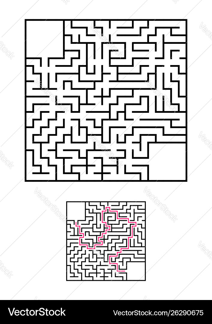 Abstract square maze game for kids puzzle Vector Image