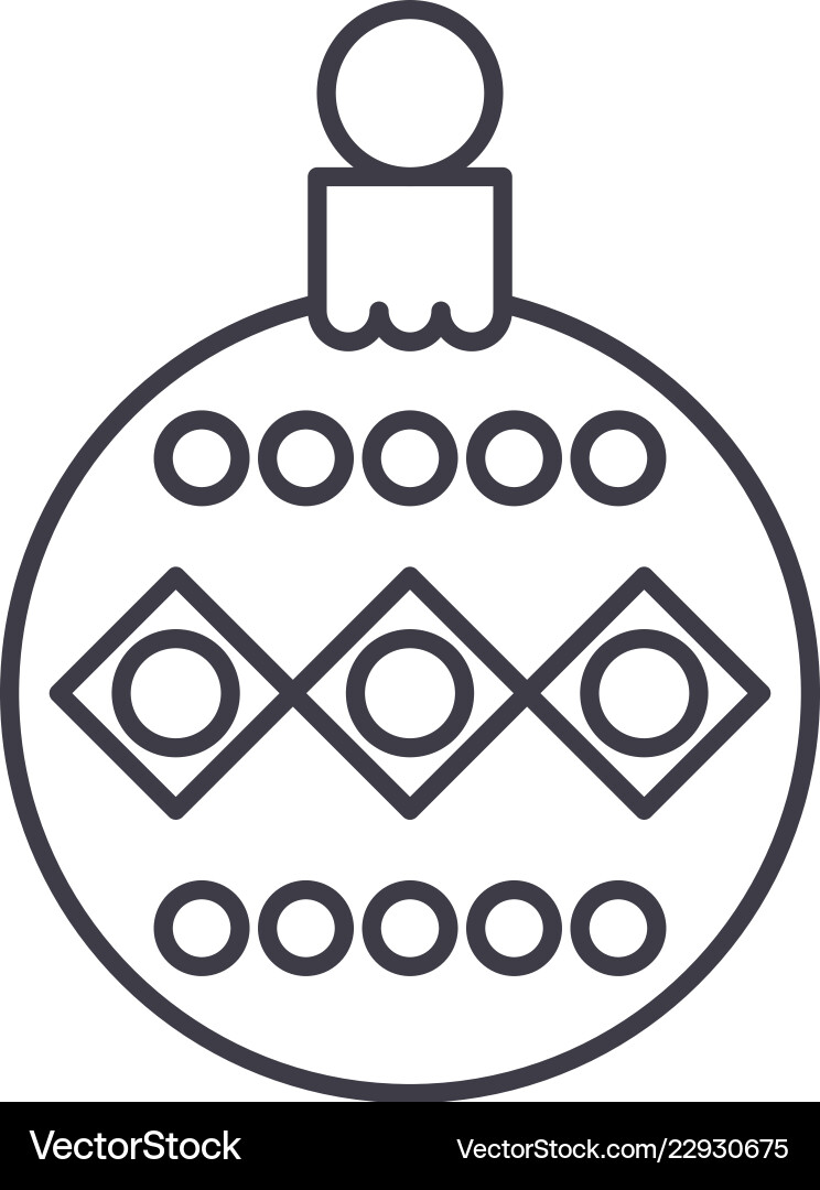 Beautiful christmas ball line icon concept Vector Image