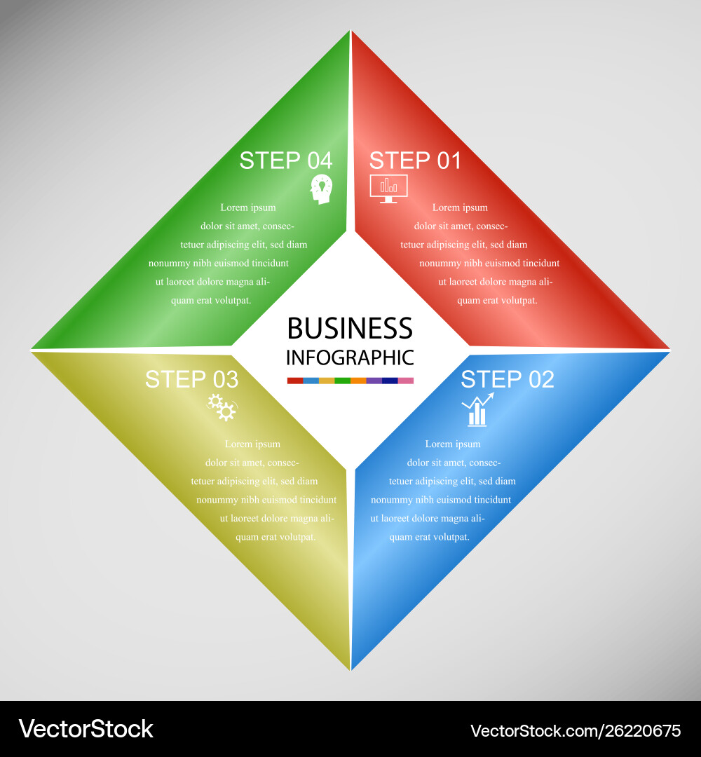 Business infographics geometry square design Vector Image
