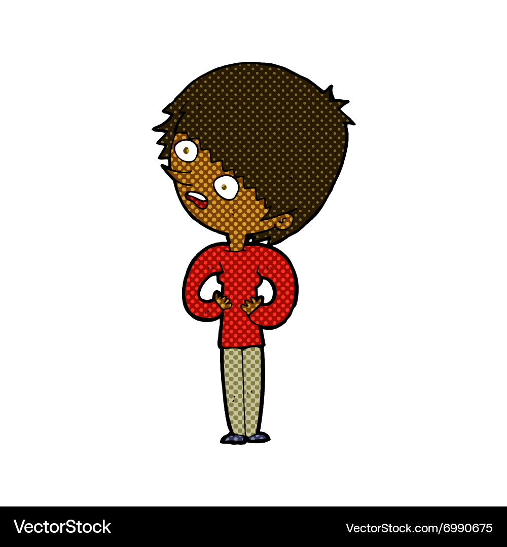 Comic cartoon shocked woman Royalty Free Vector Image