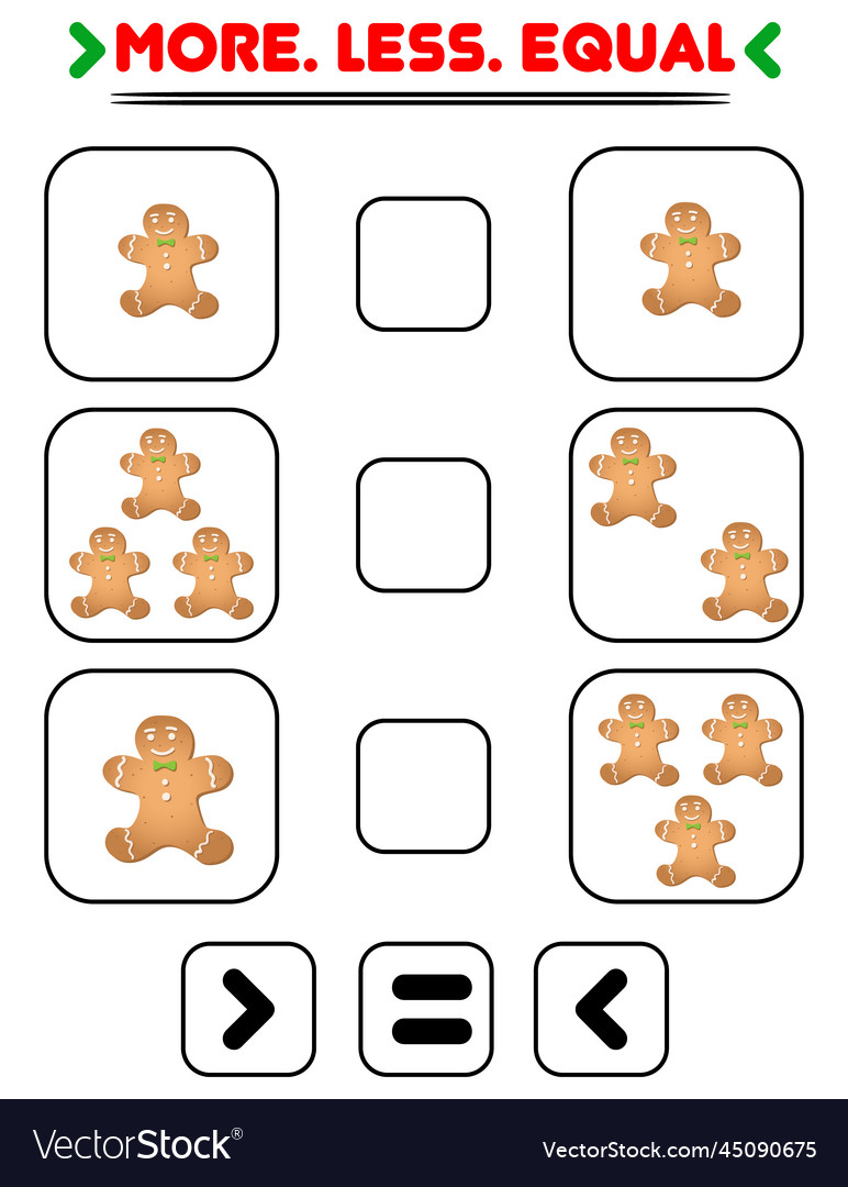 Compare the number of ginger man write sign Vector Image