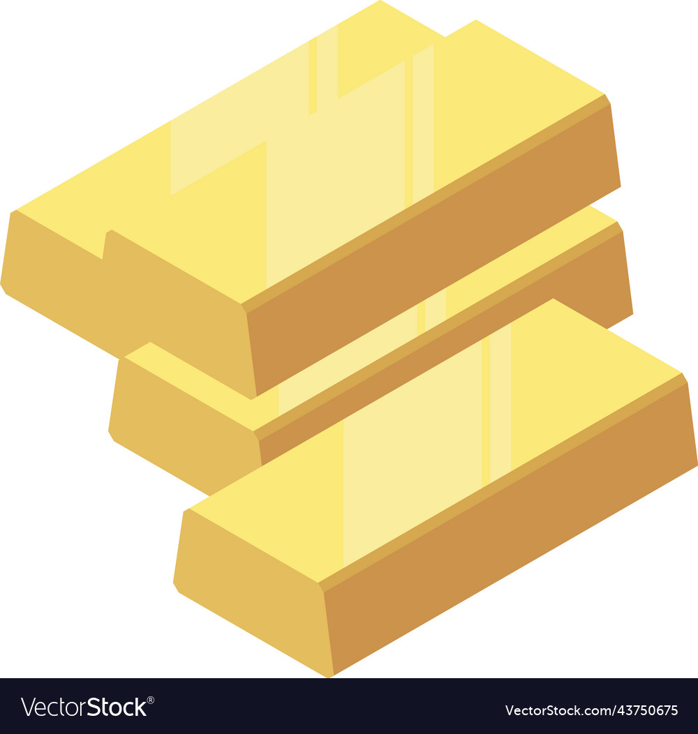 Isometric gold bars Royalty Free Vector Image - VectorStock
