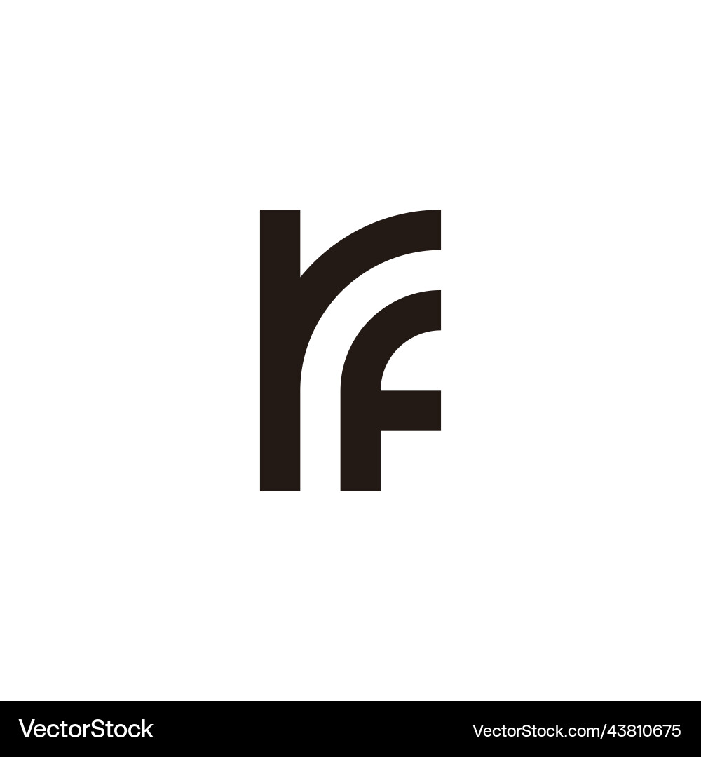 Letter rf curve geometric symbol simple logo Vector Image