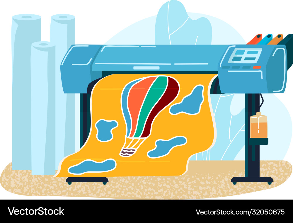 Photoplotter printing machine professional ink Vector Image