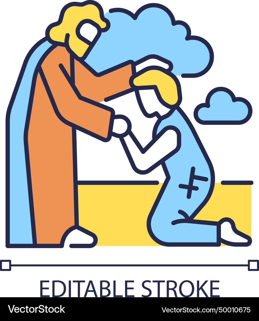 Prodigal son rgb color icon Royalty Free Vector Image