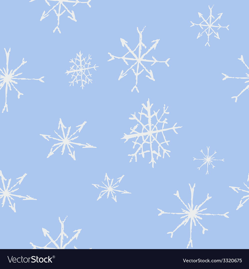 Snowflakes seamless pattern Royalty Free Vector Image