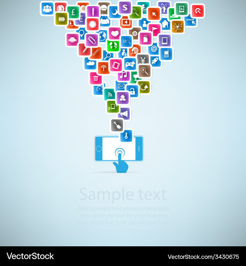 Template design touch screen phones idea Vector Image