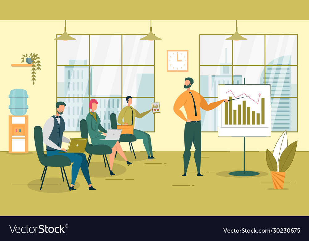 Workers training course flat Royalty Free Vector Image