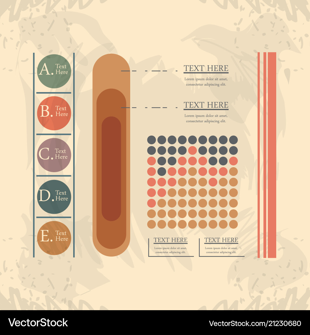 Abstract infographics with alphabet sketches Vector Image