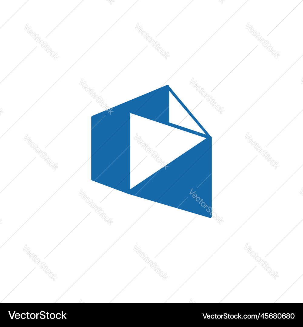 Architecture logo icon minimal design blue color Vector Image