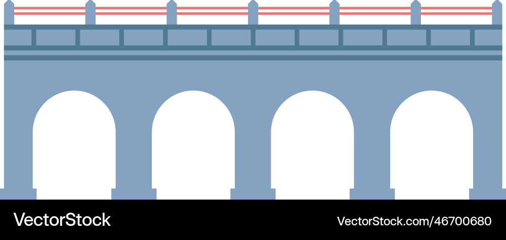 Bridge with arches city architecture and building Vector Image
