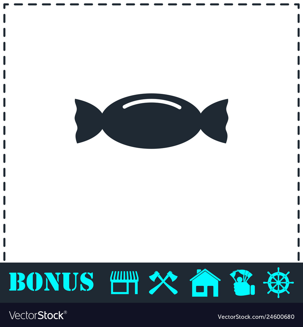 Candy icon flat Royalty Free Vector Image - VectorStock