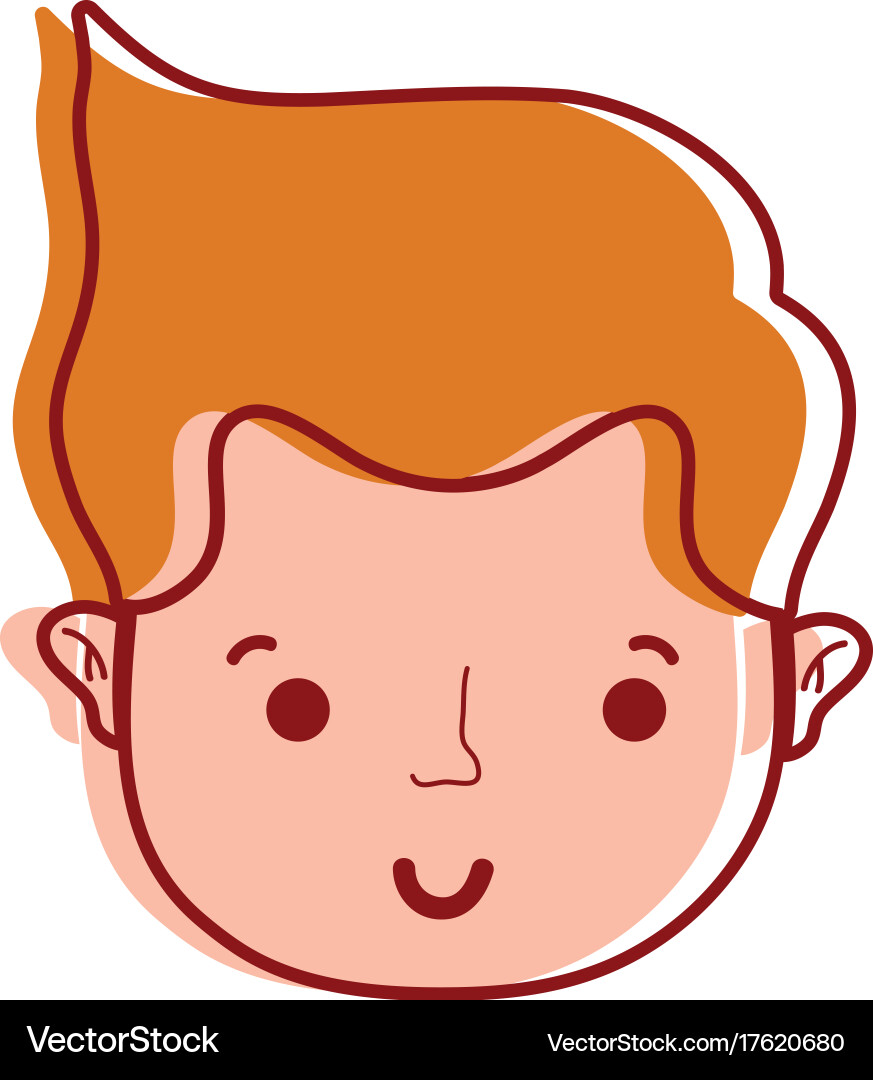 Cute man head with hairstyle design Royalty Free Vector