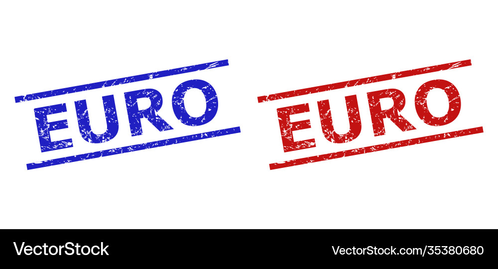 Euro stamps with grunge surface and parallel lines