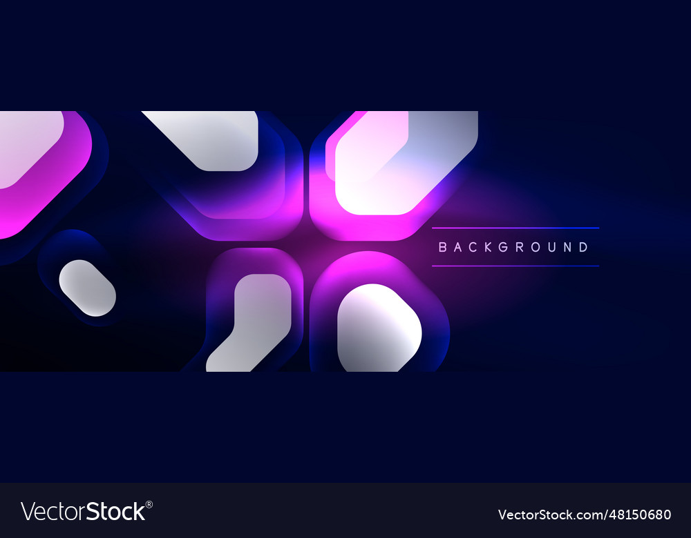 Glowing neon geometric elements abstract Vector Image