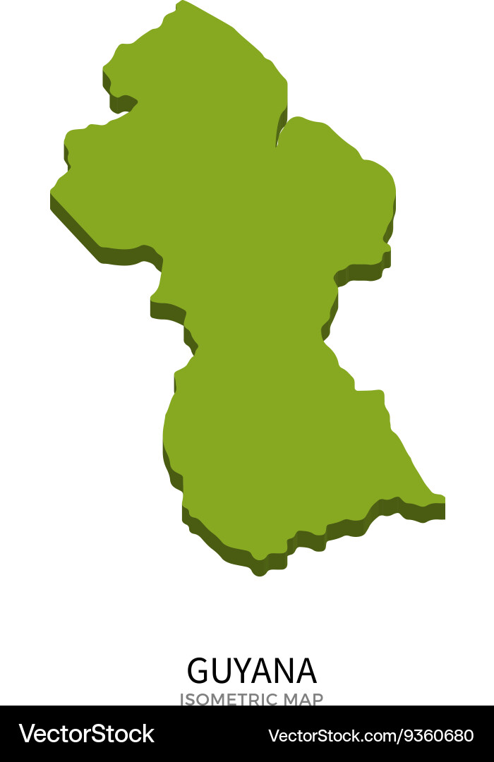 Isometric map of Guyana detailed Royalty Free Vector Image