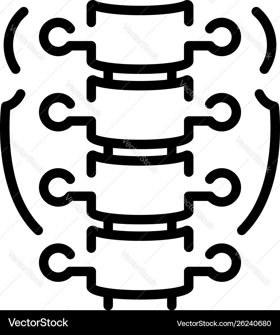 Part human spine icon outline style Royalty Free Vector