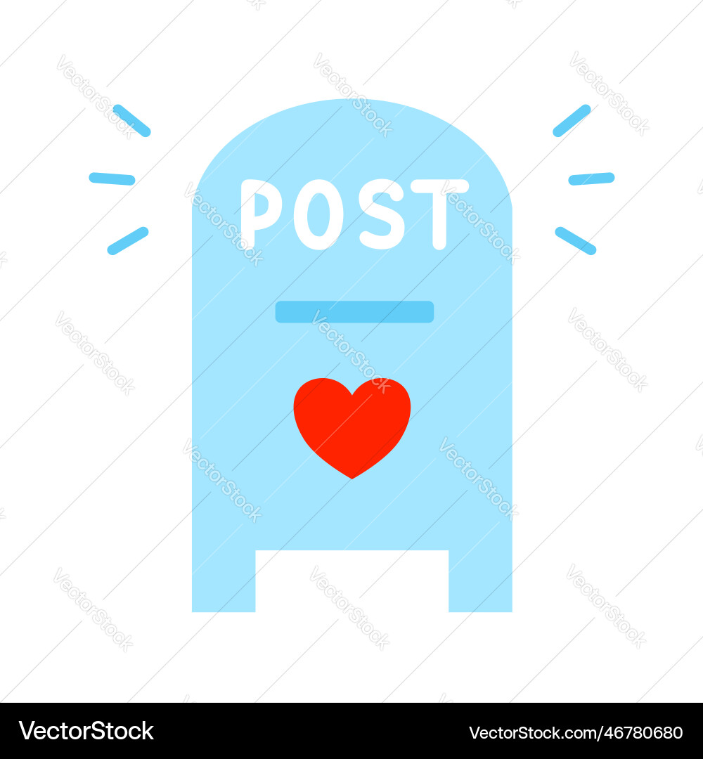 Post box with heart symbol or love mail box Vector Image