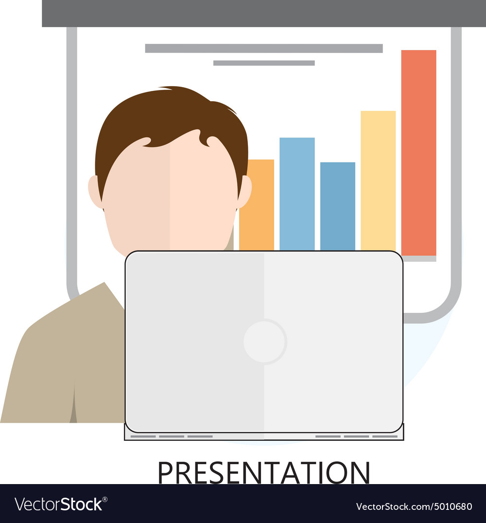 Presentation icon flat design Royalty Free Vector Image