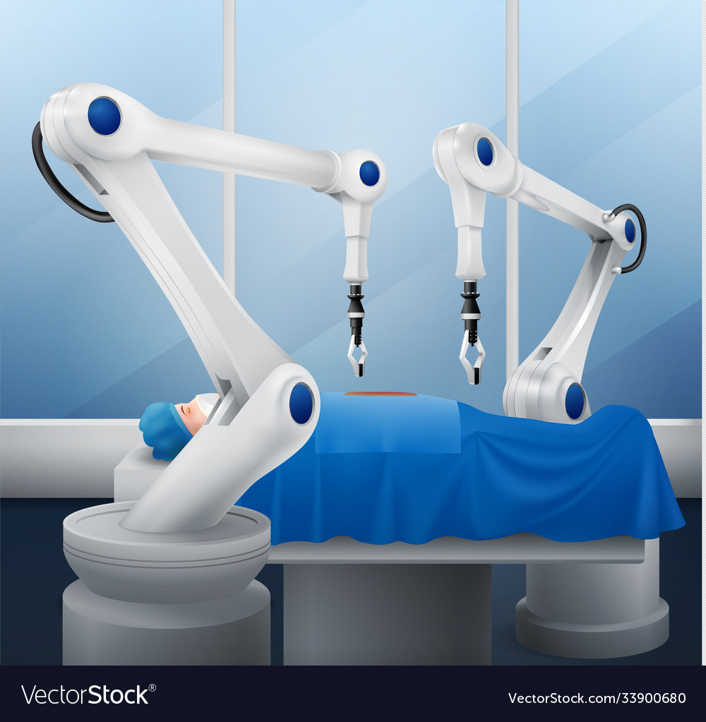 Robotic arm composition Royalty Free Vector Image