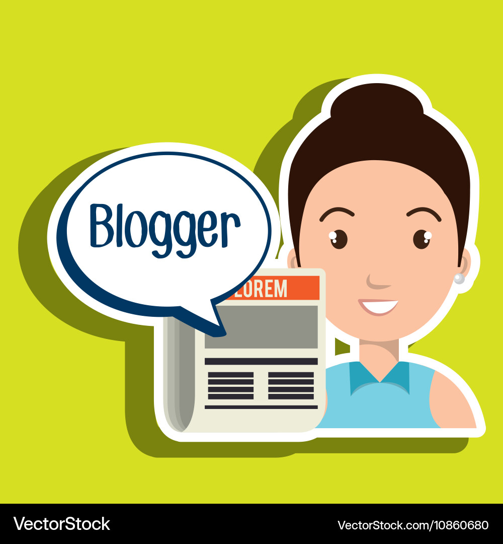 Woman cartoon blogger web Royalty Free Vector Image