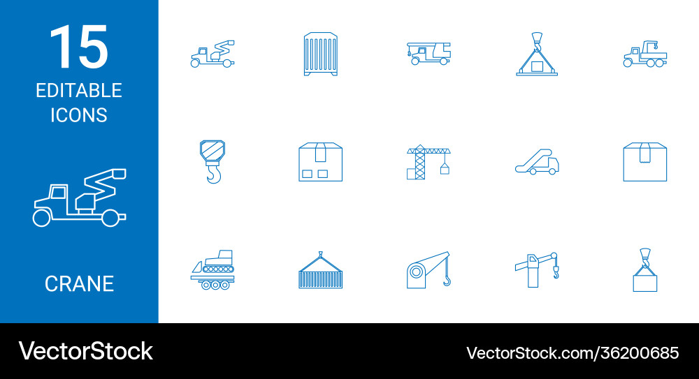 15 crane icons Royalty Free Vector Image - VectorStock