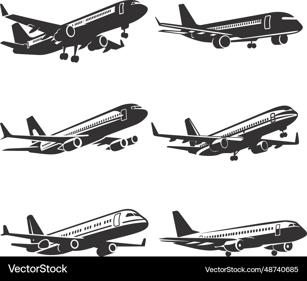Aero icons aircraft Royalty Free Vector Image - VectorStock