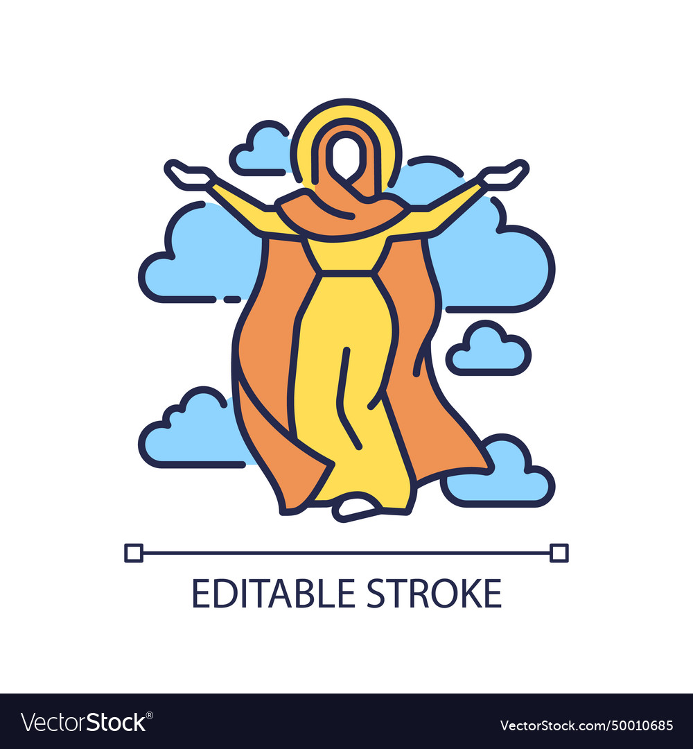 Ascended virgin mary rgb color icon Royalty Free Vector Ascended virgin mary rgb color icon Royalty Free Vector