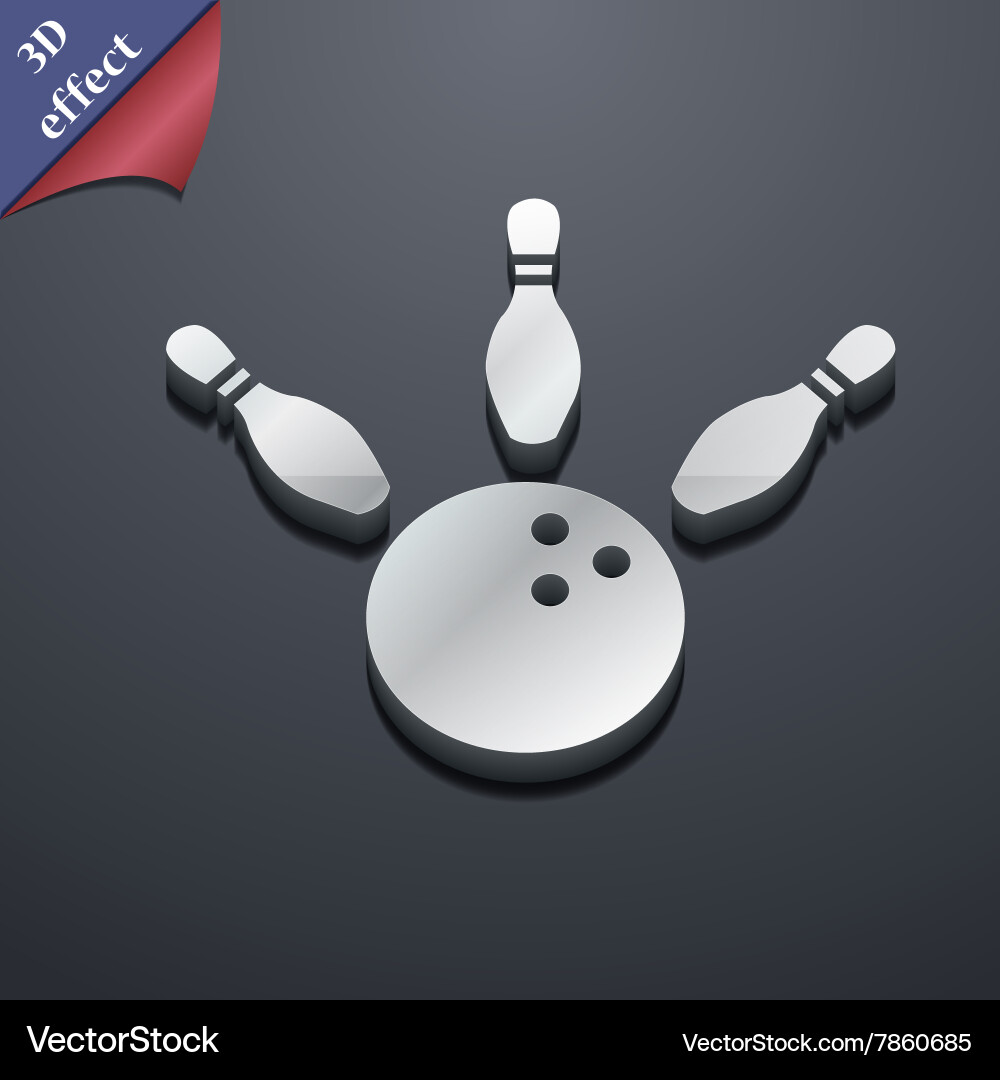 Bowling icon symbol 3D style Trendy modern design Vector Image