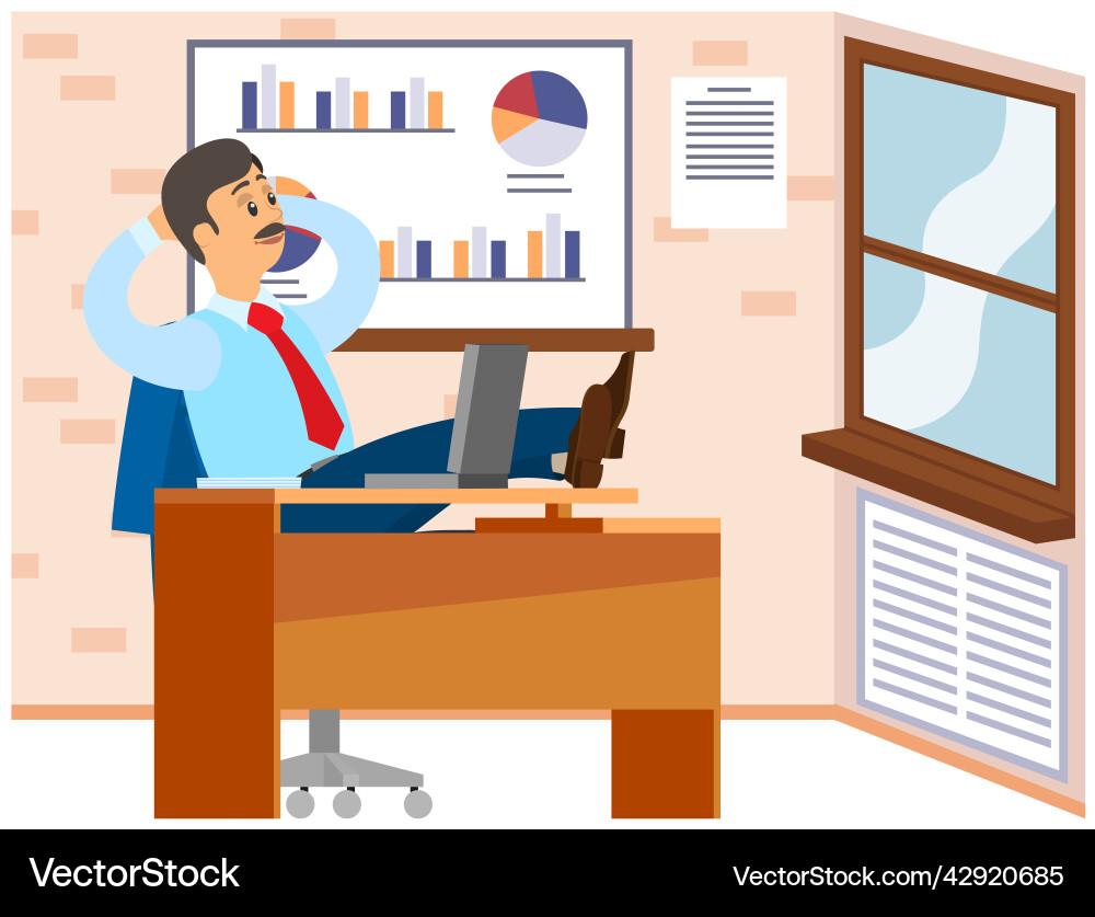 Business employees on their workspace co-worker Vector Image